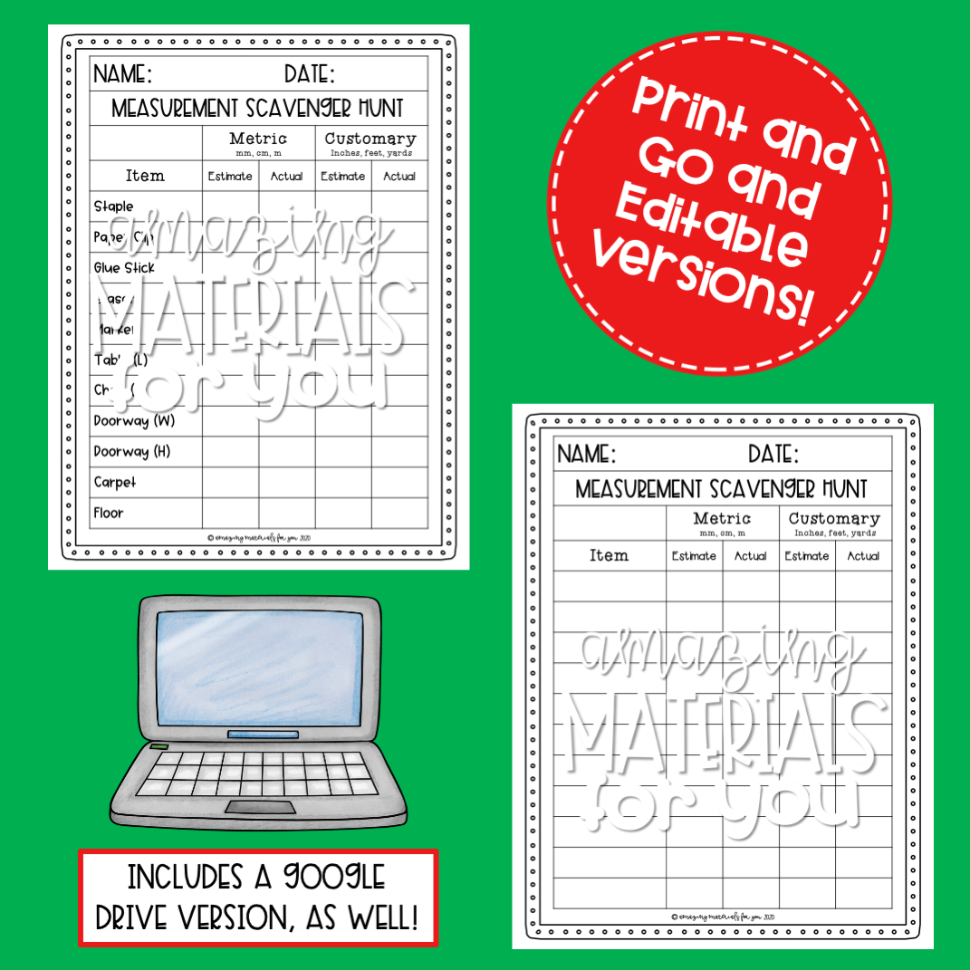Measurement Scavenger Hunt | Made By Teachers