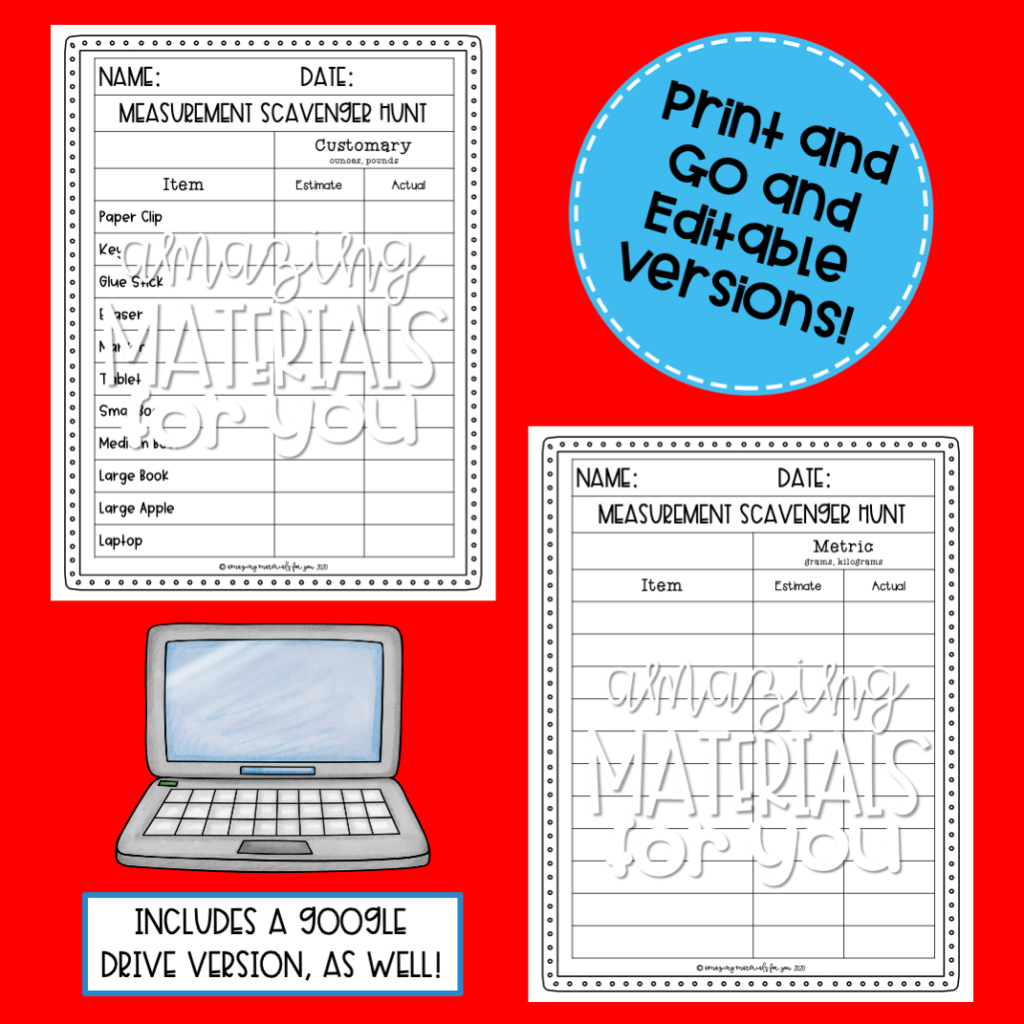Mass Measurement Scavenger Hunt | Made By Teachers