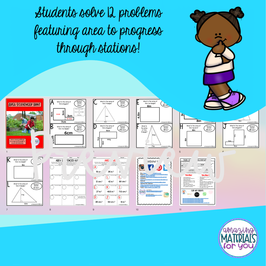 Area Scavenger Hunt | Made By Teachers