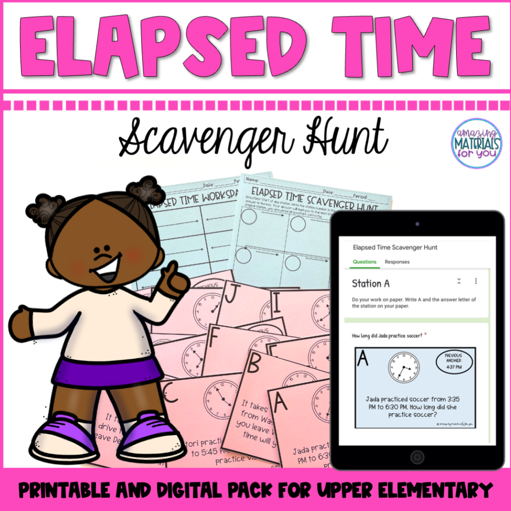 Elapsed Time Scavenger Hunt | Made By Teachers
