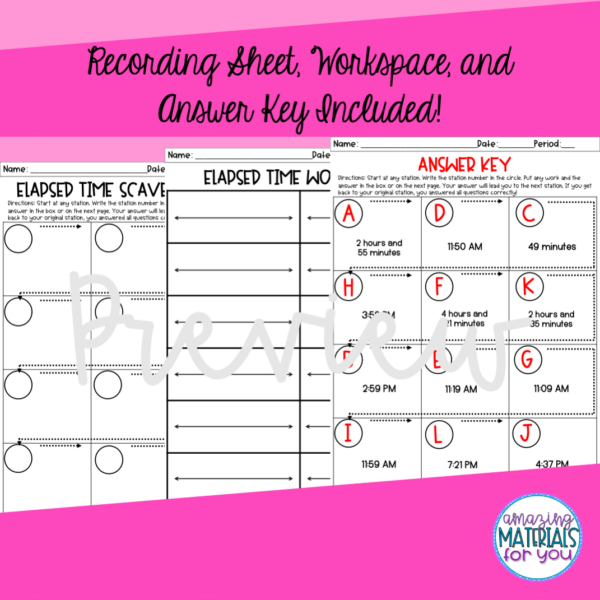 Elapsed Time Scavenger Hunt - Made By Teachers