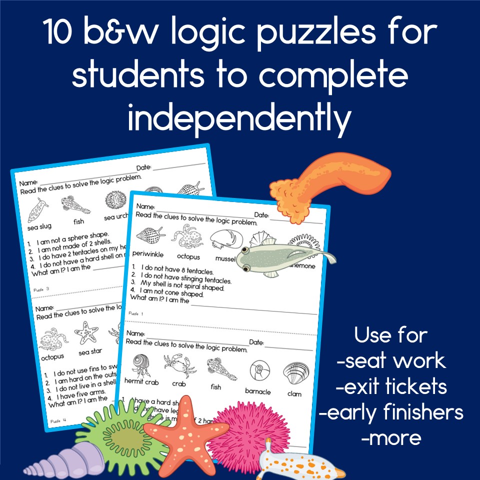 Tide Pool Math Logic Puzzles Critical Thinking | Made By Teachers
