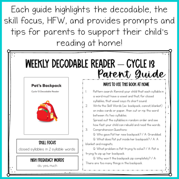 Decodable Parent Letters | Skills Block Aligned | 1st Grade | Made By ...