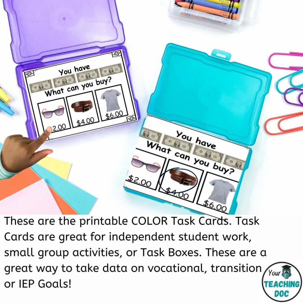 Counting Money: Clothing Store Life & Work Skills PLUS Task Cards ...