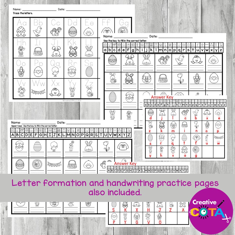 Easter Handwriting Secret Code Worksheets and Cryptogram Activities ...