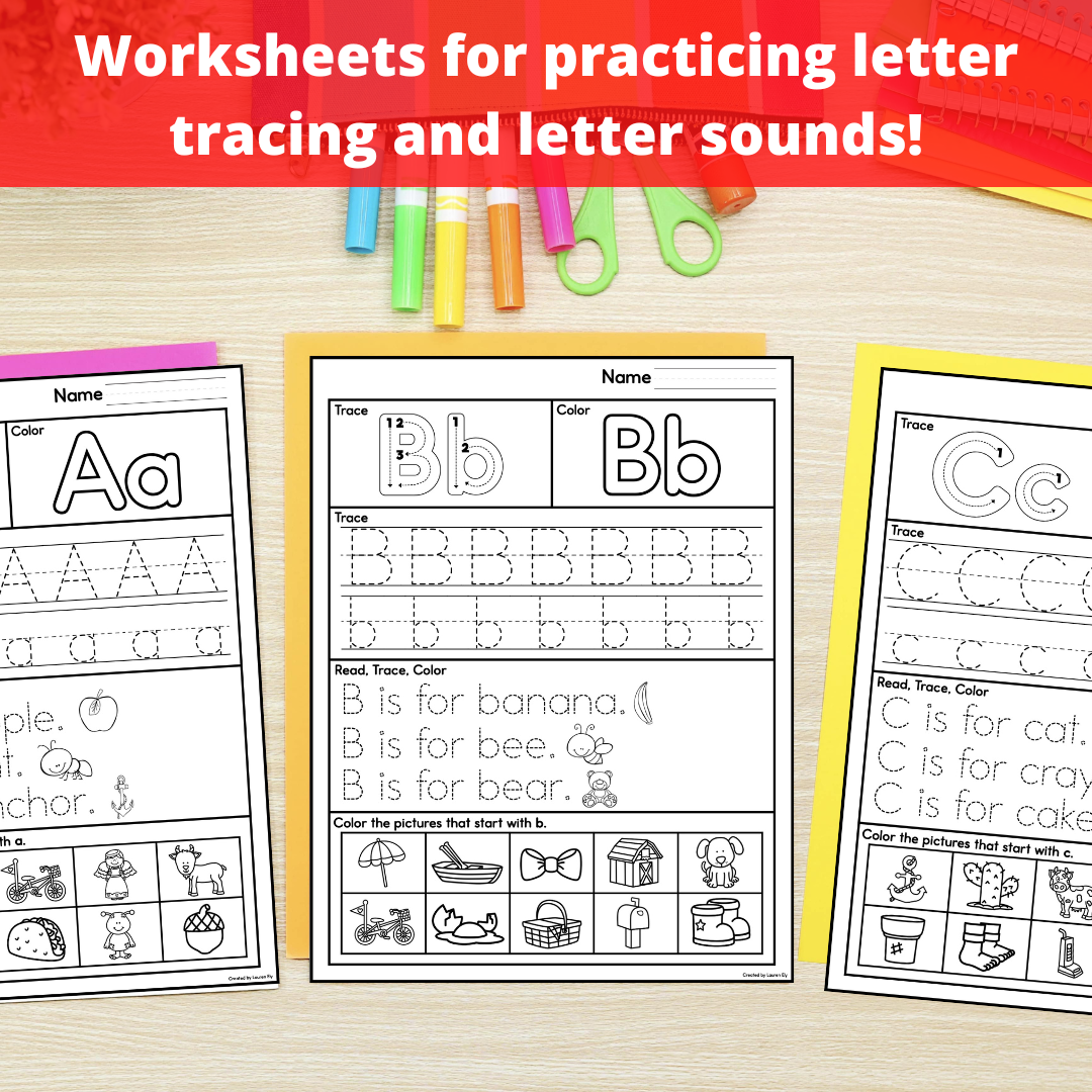 Alphabet Tracing Worksheets - Letter Tracing and Letter Sounds | Made ...