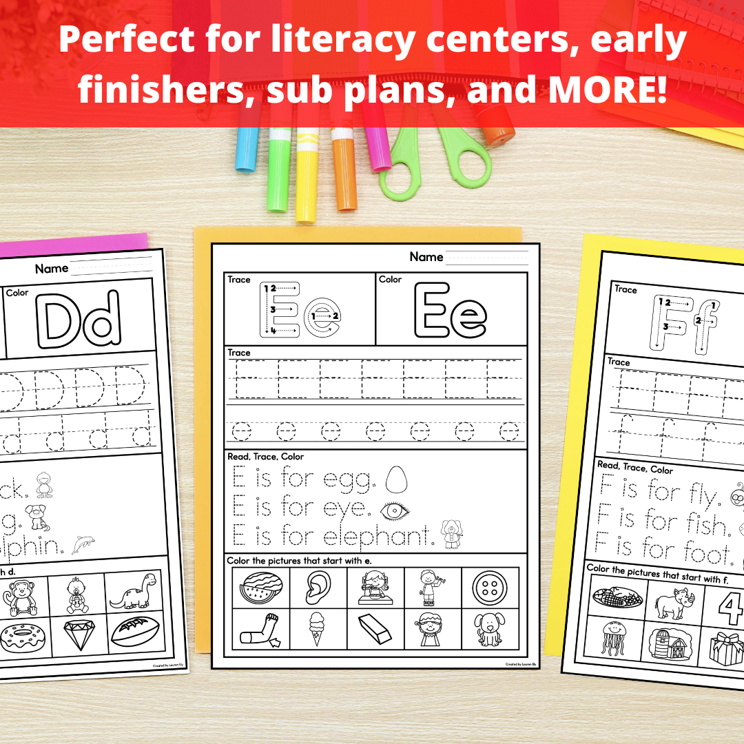 Alphabet Tracing Worksheets - Letter Tracing and Letter Sounds | Made ...