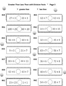Greater Than Less Than Division (Comparing Facts) | Made By Teachers