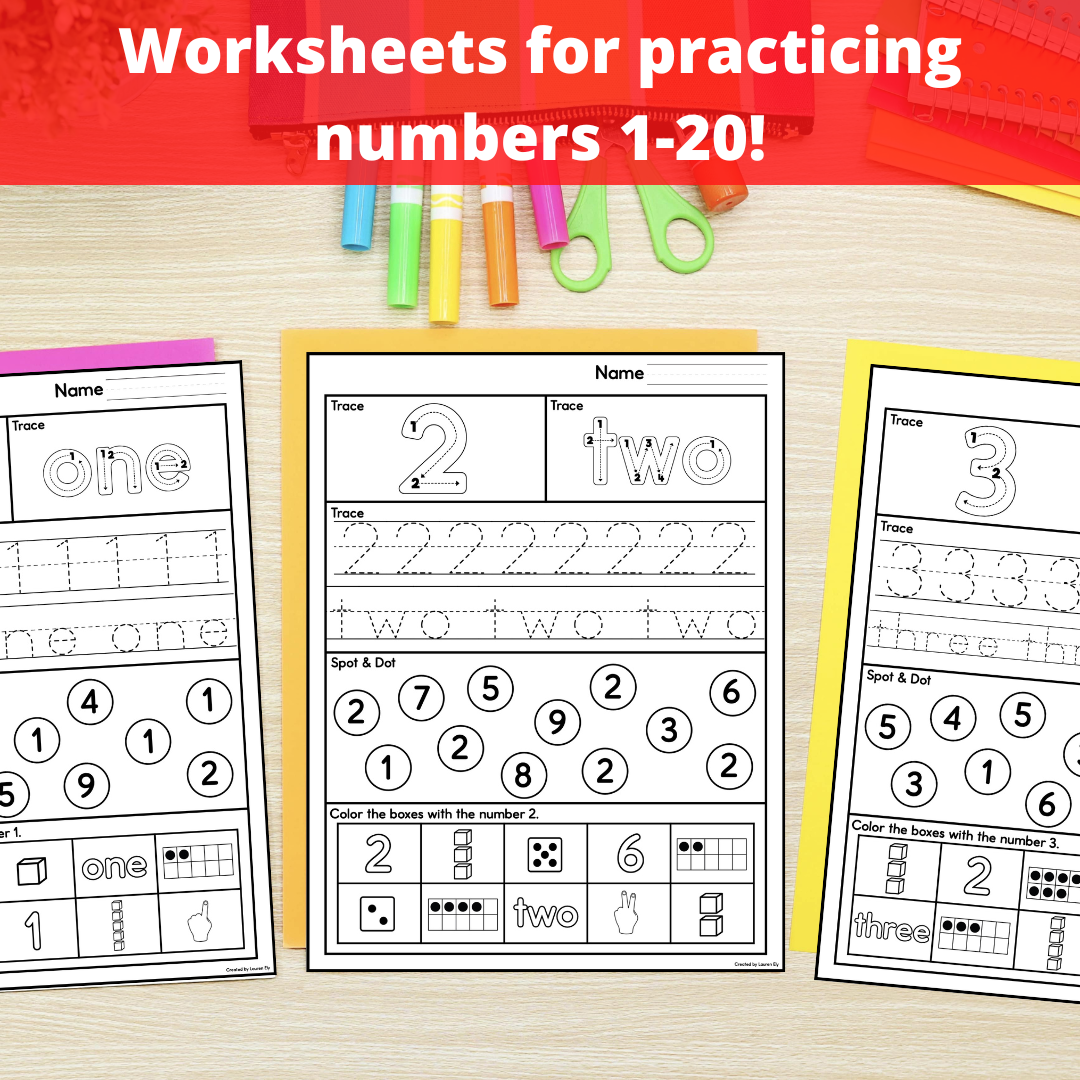 Numbers 1-20 - Number Sense and Number Tracing Worksheets | Made By ...