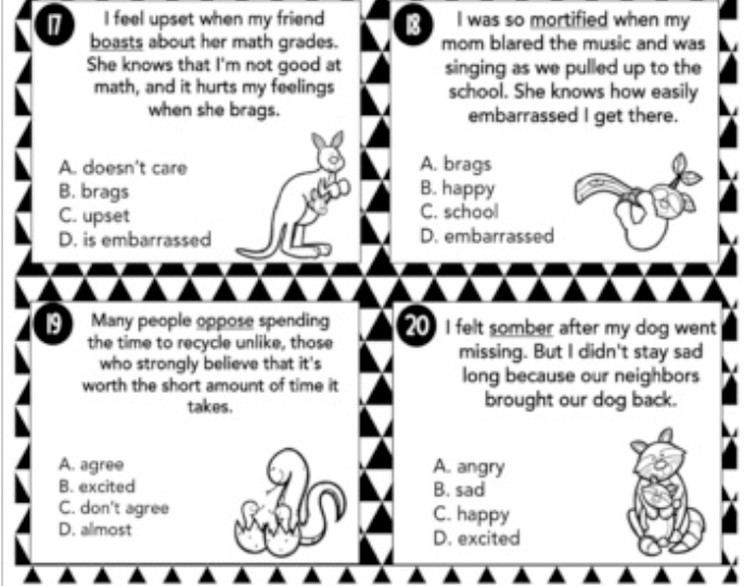 Context Clues Task Cards- Reading Comprehension | Made By Teachers