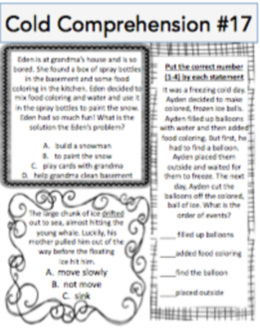 Winter Reading Comprehension Passages | Made By Teachers