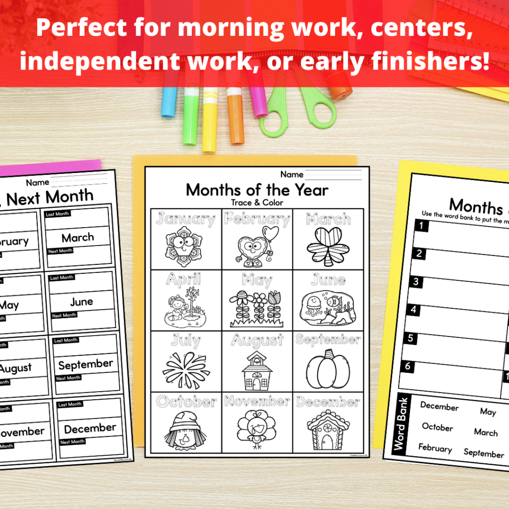 Months of the Year Printables - Kindergarten Morning Work | Made By ...