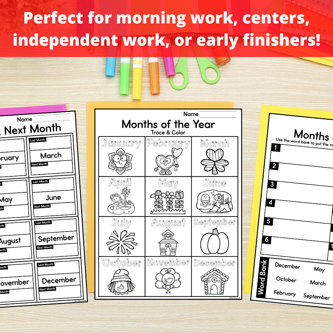 Months of the Year Printables - Kindergarten Morning Work | Made By ...