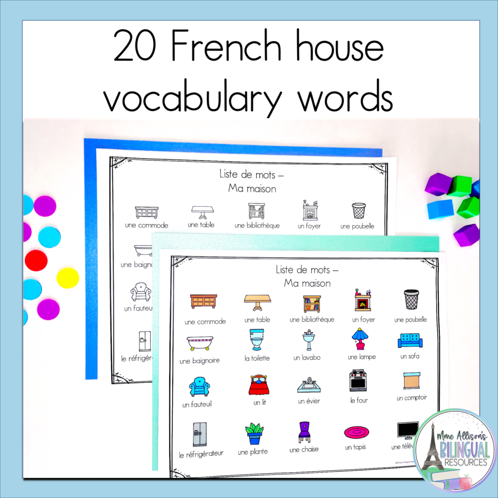 French house vocabulary bingo game JEU DE BINGO POUR Ma maison 36 ...
