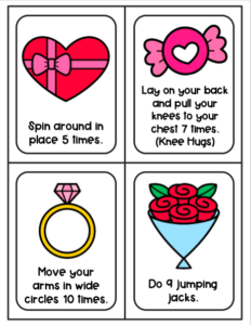 Valentine's Day Brain Breaks | Large Motor Activities Cards | Made By ...