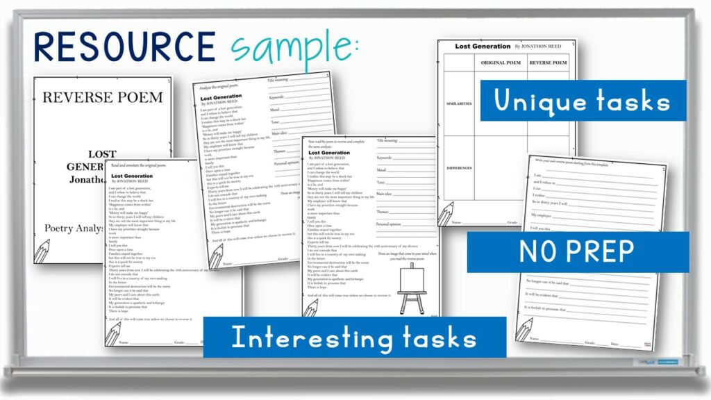 Reverse Poetry Analysis Writing Lesson and Activities | Made By Teachers