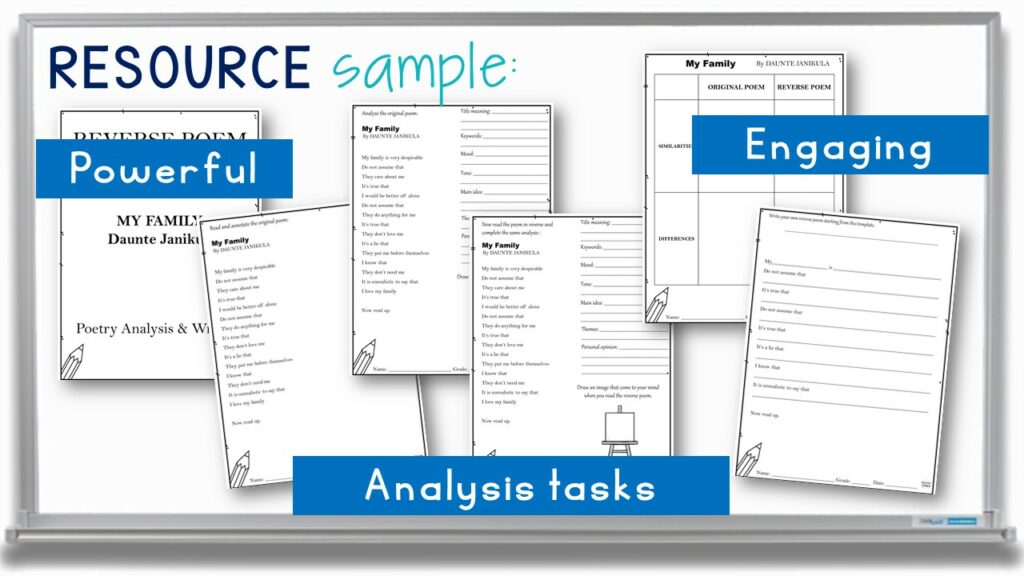 Reverse Poetry Analysis Writing Lesson and Activities | Made By Teachers