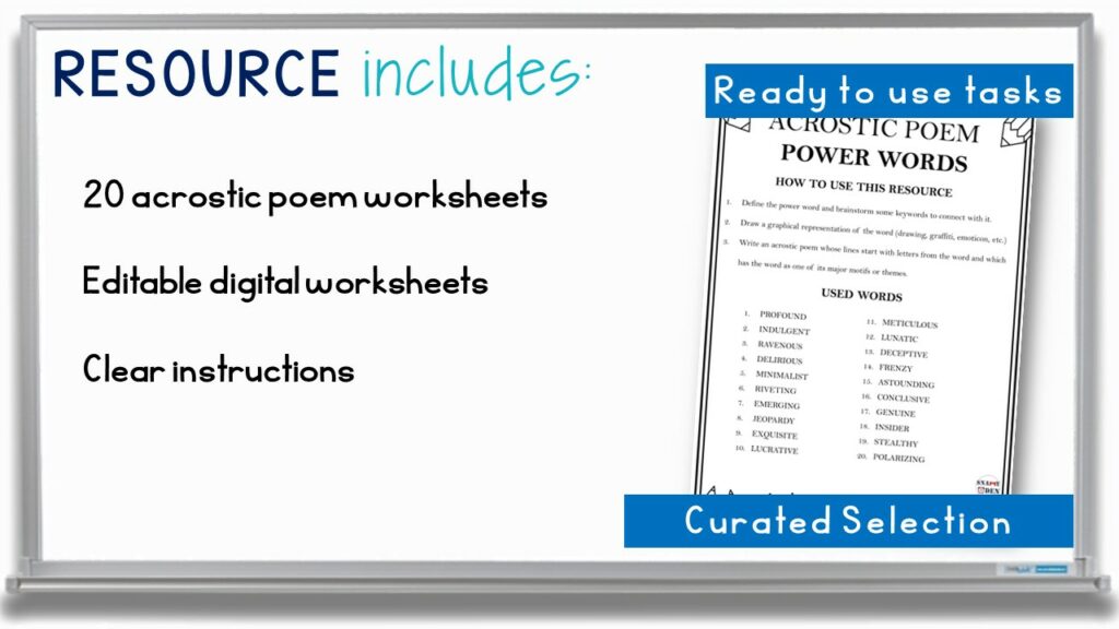 Acrostic Poem Writing Activities - Power Words Poetry Templates | Made ...