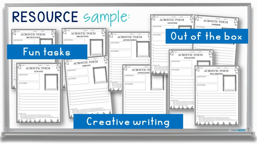Acrostic Poem Writing Activities - Power Words Poetry Templates | Made ...