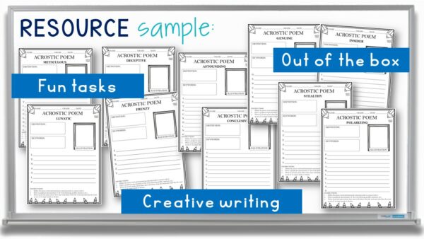 Acrostic Poem Writing Activities - Power Words Poetry Templates | Made ...