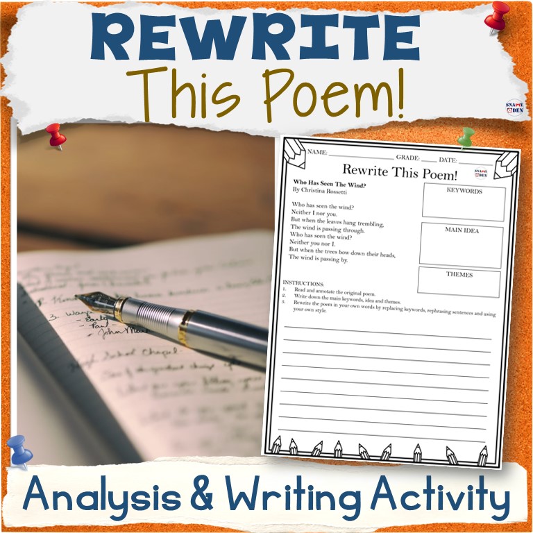 Rewrite This Poem Poetry Writing Activities With Mentor Texts Made