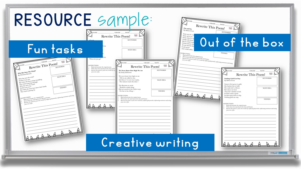 Rewrite This Poem - Poetry Writing Activities with Mentor Texts | Made ...