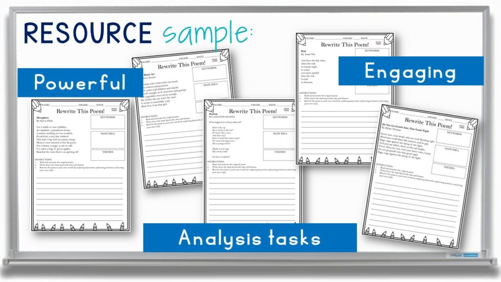 Rewrite This Poem - Poetry Writing Activities with Mentor Texts | Made ...