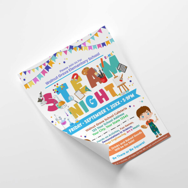 Editable STEAM Night Flyer, STEAM Fundraiser Flyer Template | Made By ...