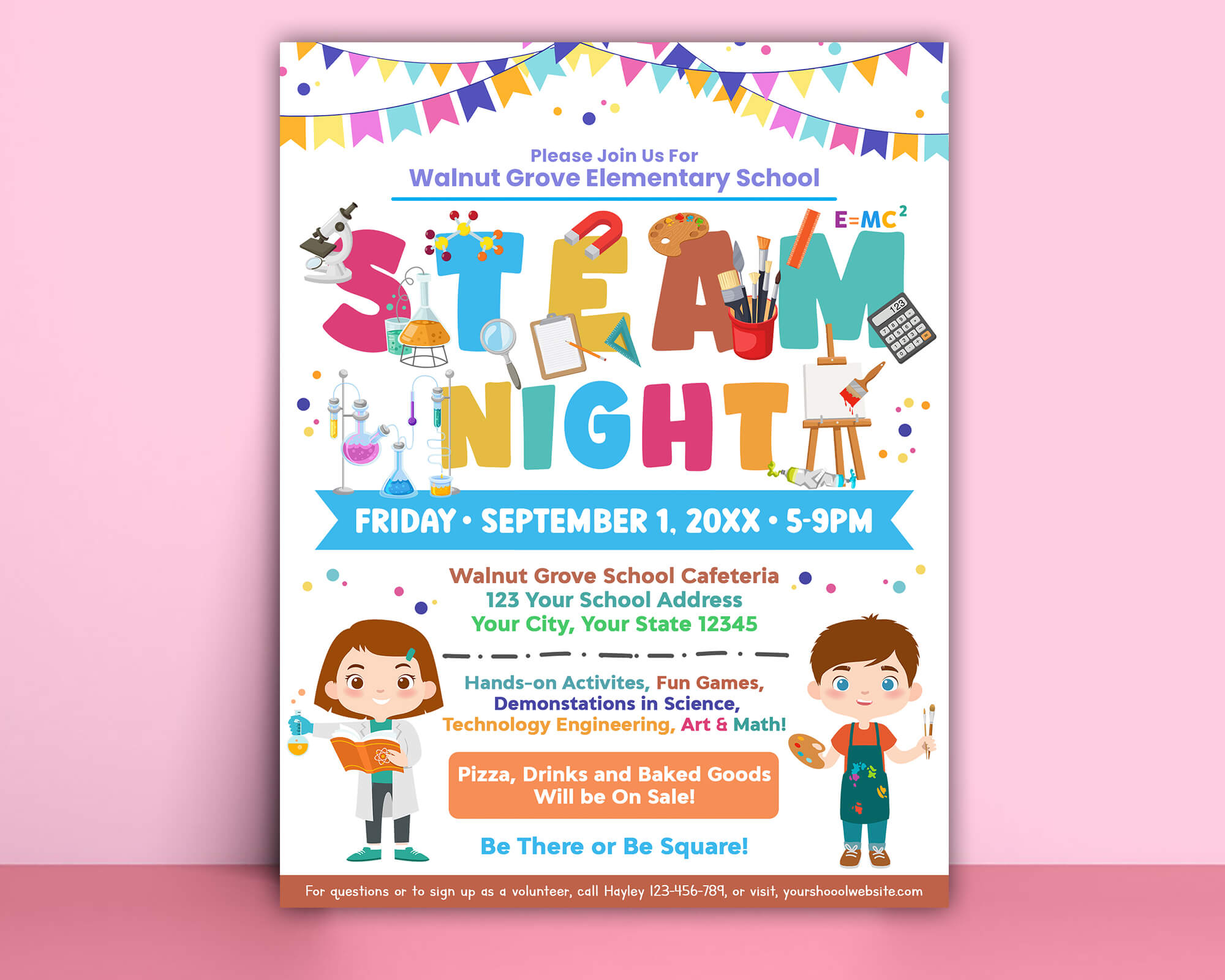 Editable Stream Night Flyer, STEAM Fundraiser Flyer Template | Made By ...