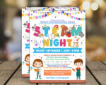 Editable Stream Night Flyer, STEAM Fundraiser Flyer Template | Made By ...