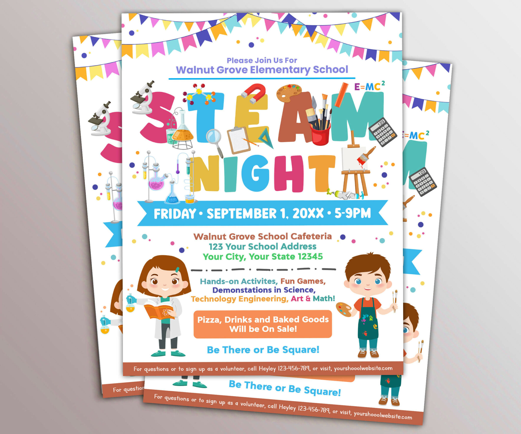 Editable Stream Night Flyer, STEAM Fundraiser Flyer Template | Made By ...