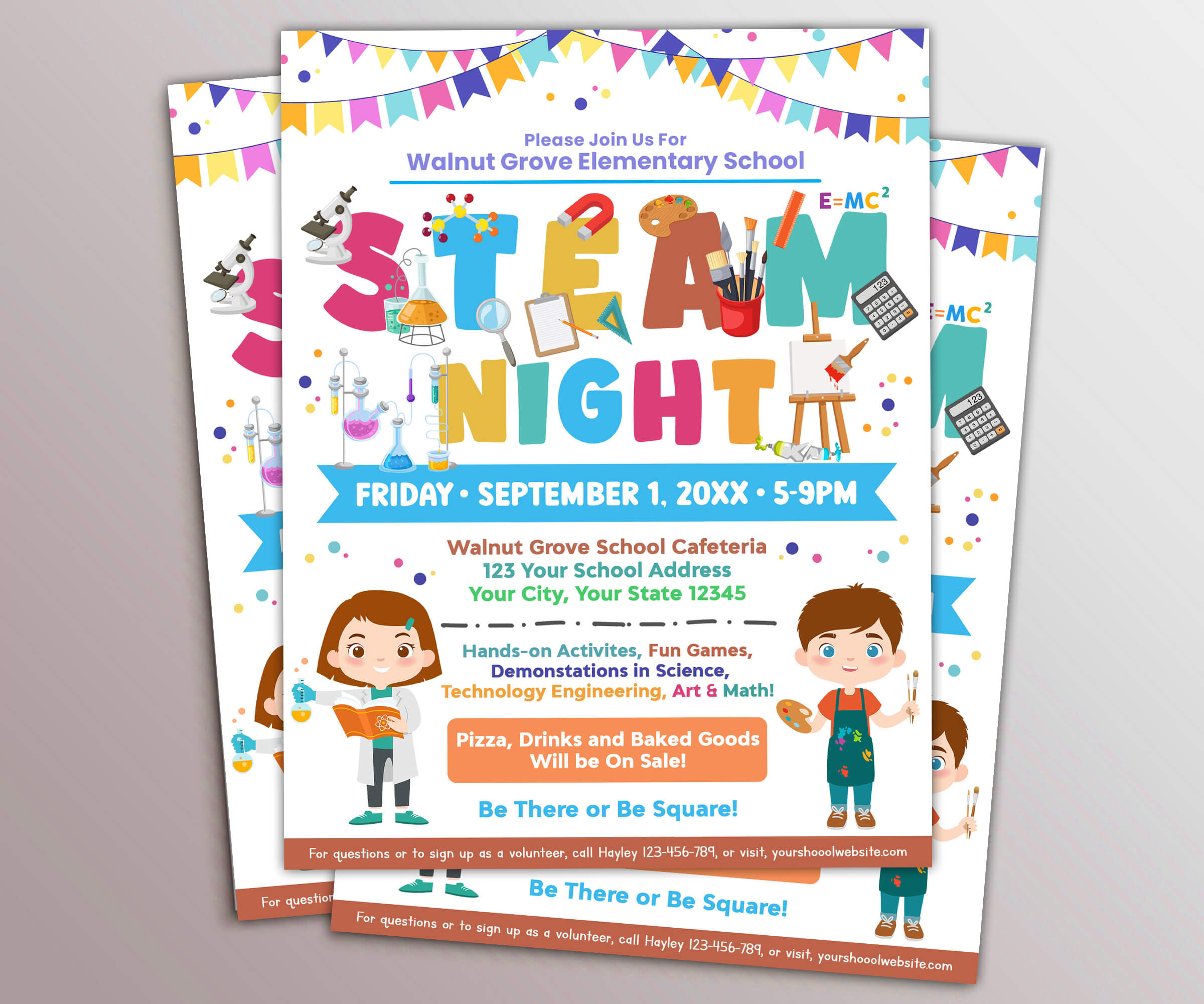 Editable Stream Night Flyer, STEAM Fundraiser Flyer Template | Made By ...