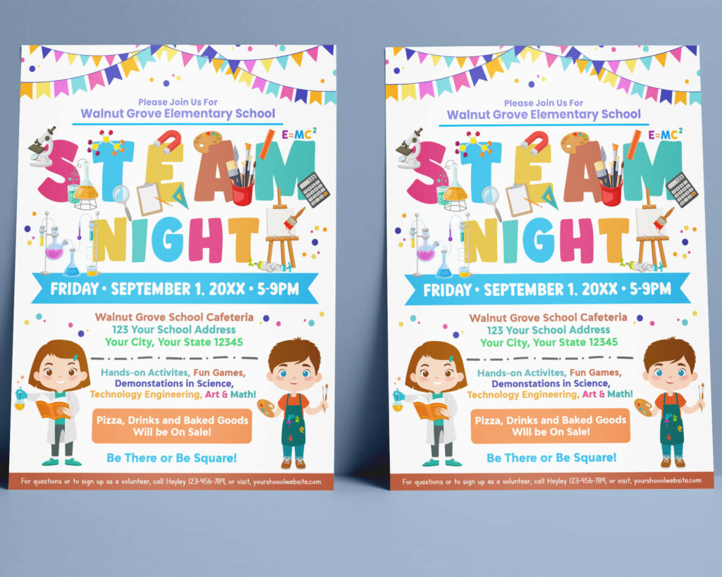 Editable Stream Night Flyer, STEAM Fundraiser Flyer Template | Made By ...