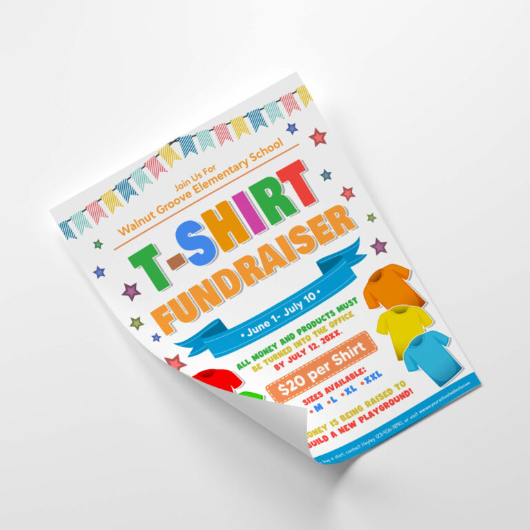 Editable T-Shirt Fundraising Flyer, School Church Community Fundraiser ...