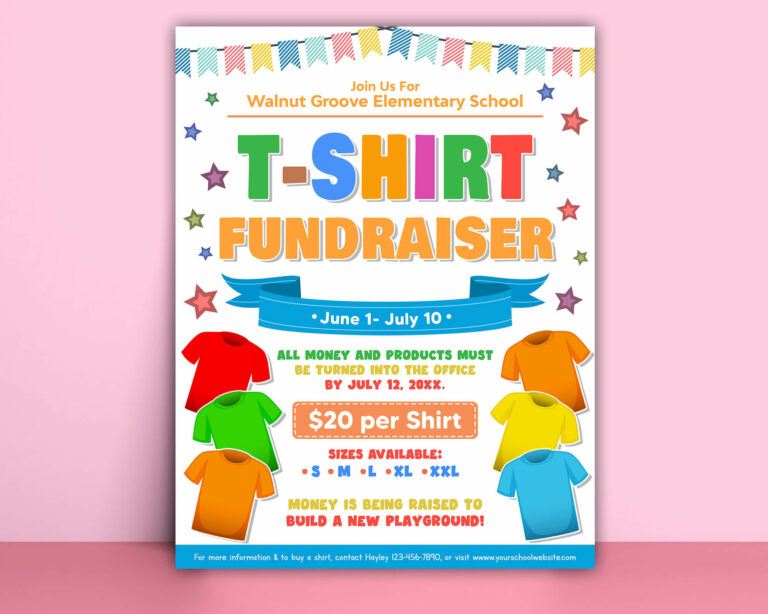 Editable T-Shirt Fundraising Flyer, School Church Community Fundraiser ...