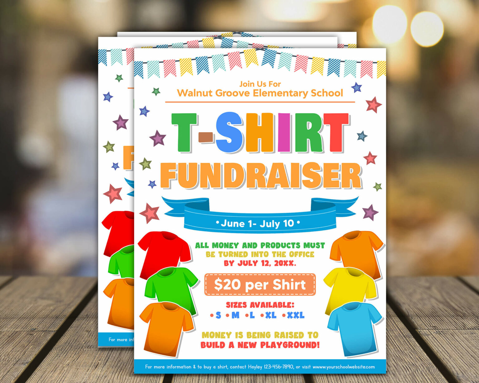 Editable T-Shirt Fundraising Flyer, School Church Community Fundraiser ...