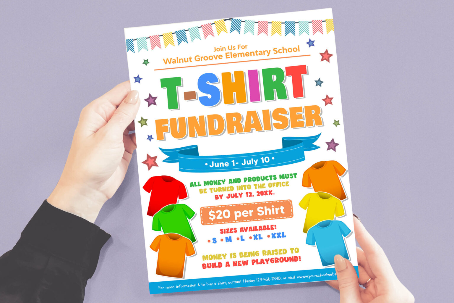 Editable T-Shirt Fundraising Flyer, School Church Community Fundraiser ...
