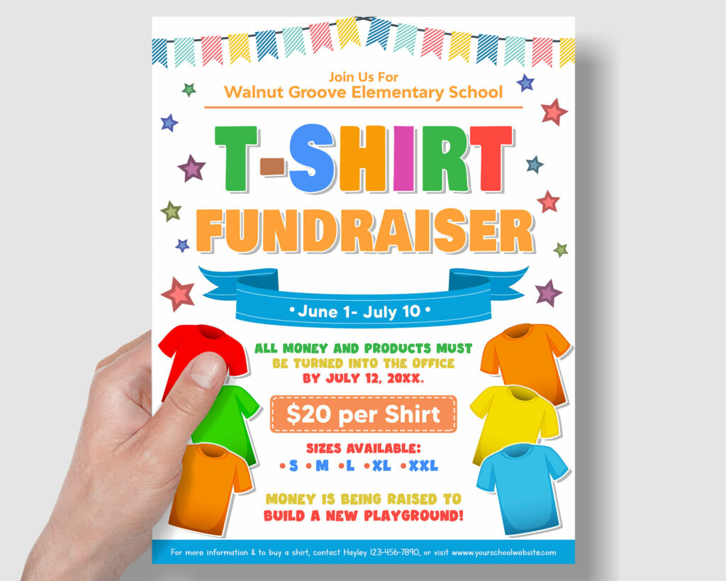 Editable T-Shirt Fundraising Flyer, School Church Community Fundraiser ...