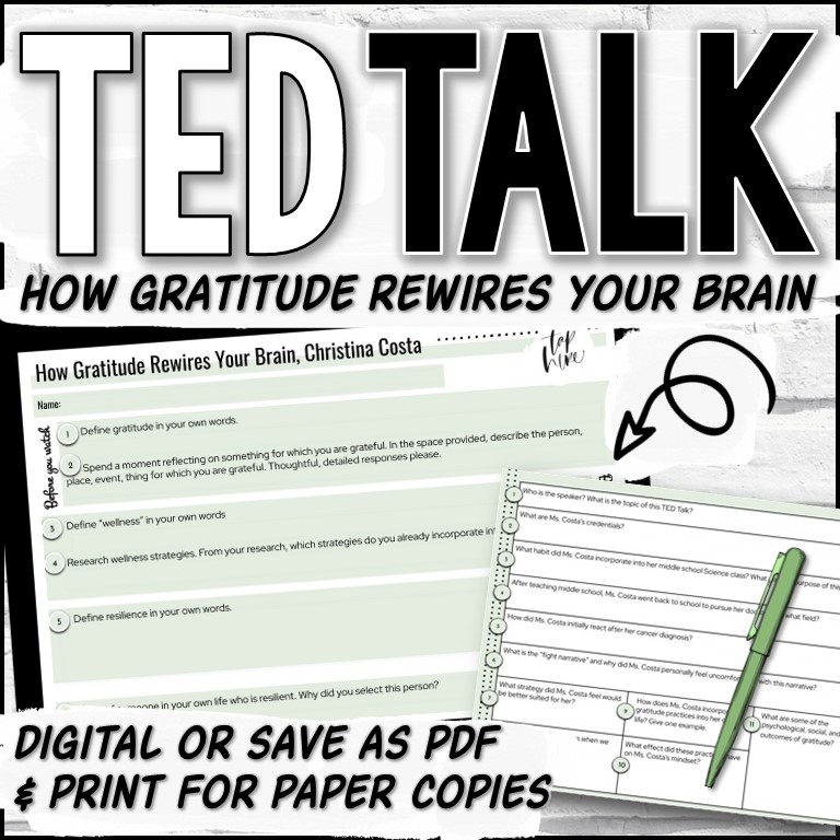 TED Talk Lesson: How Gratitude Rewires Your Brain | Made By Teachers