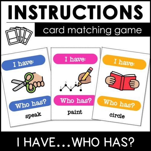Classroom Instructions ESL Card Match Game: I have-Who Has? | Made By ...