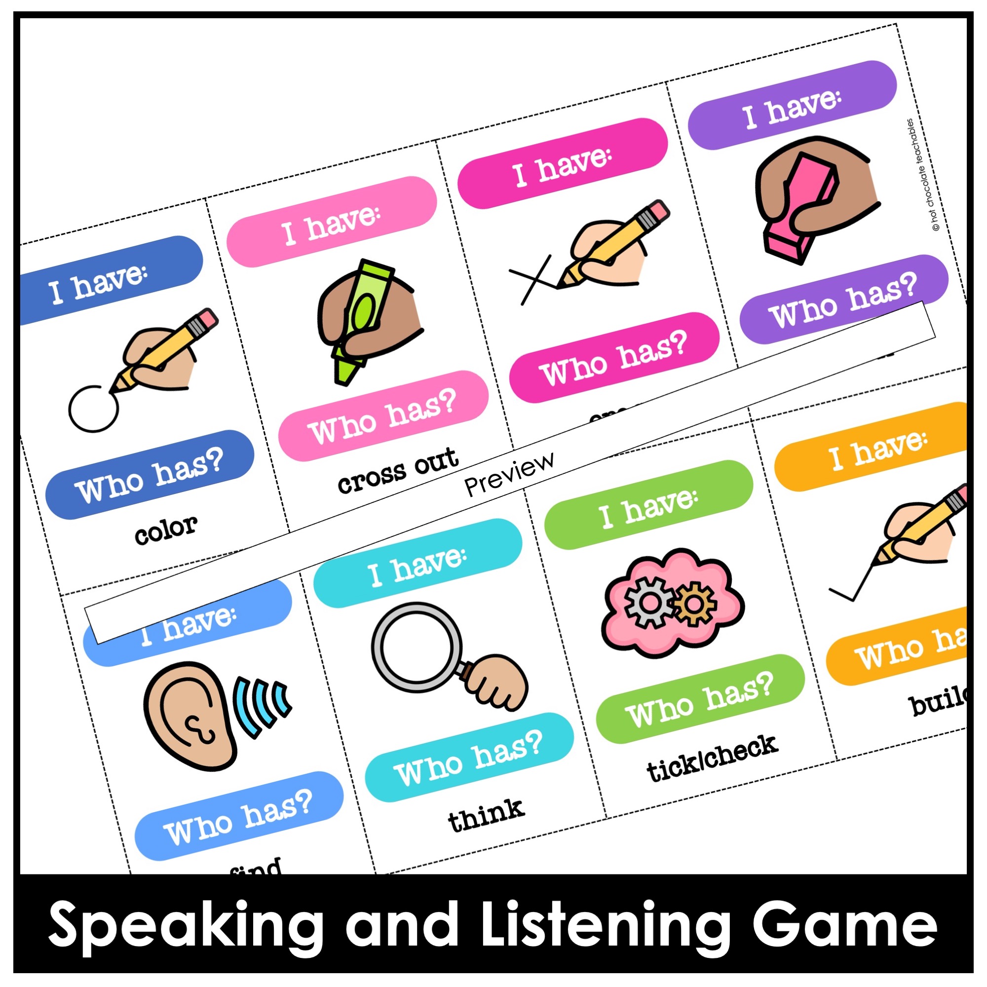 Classroom Instructions ESL Card Match Game: I have-Who Has? | Made By ...