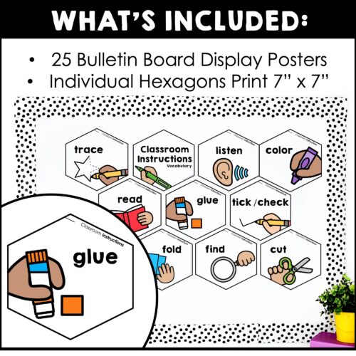 Classroom Instructions Posters ESL vocabulary word wall for bulletin ...