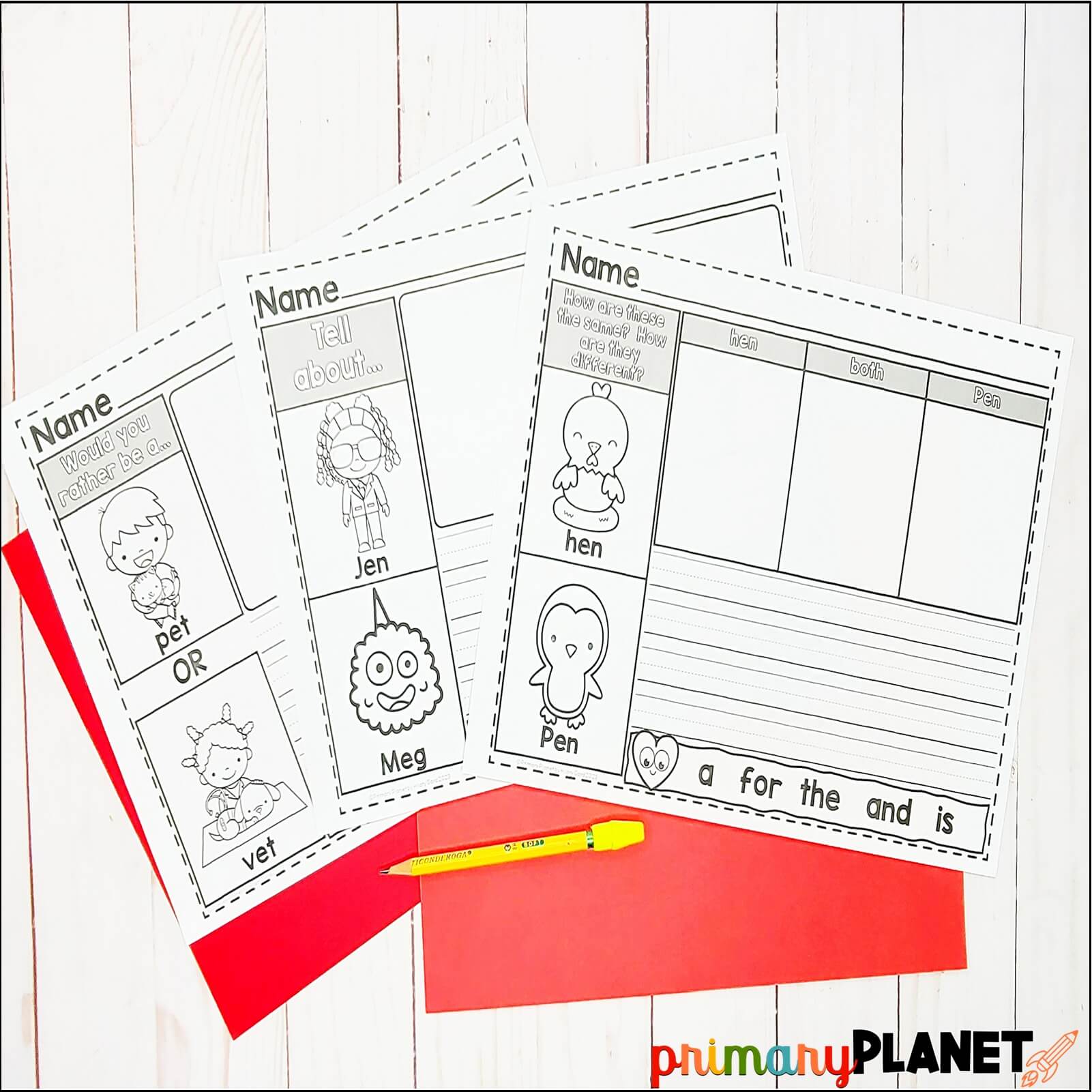 Short e Words CVC Phonics Writing Prompts with Pictures - SOR Aligned ...