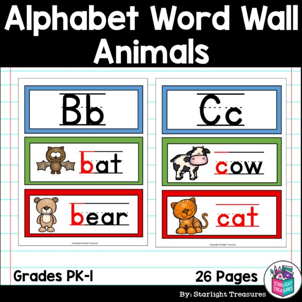 Alphabet Word Wall - Animal Theme - A-Z Word Wall | Made By Teachers