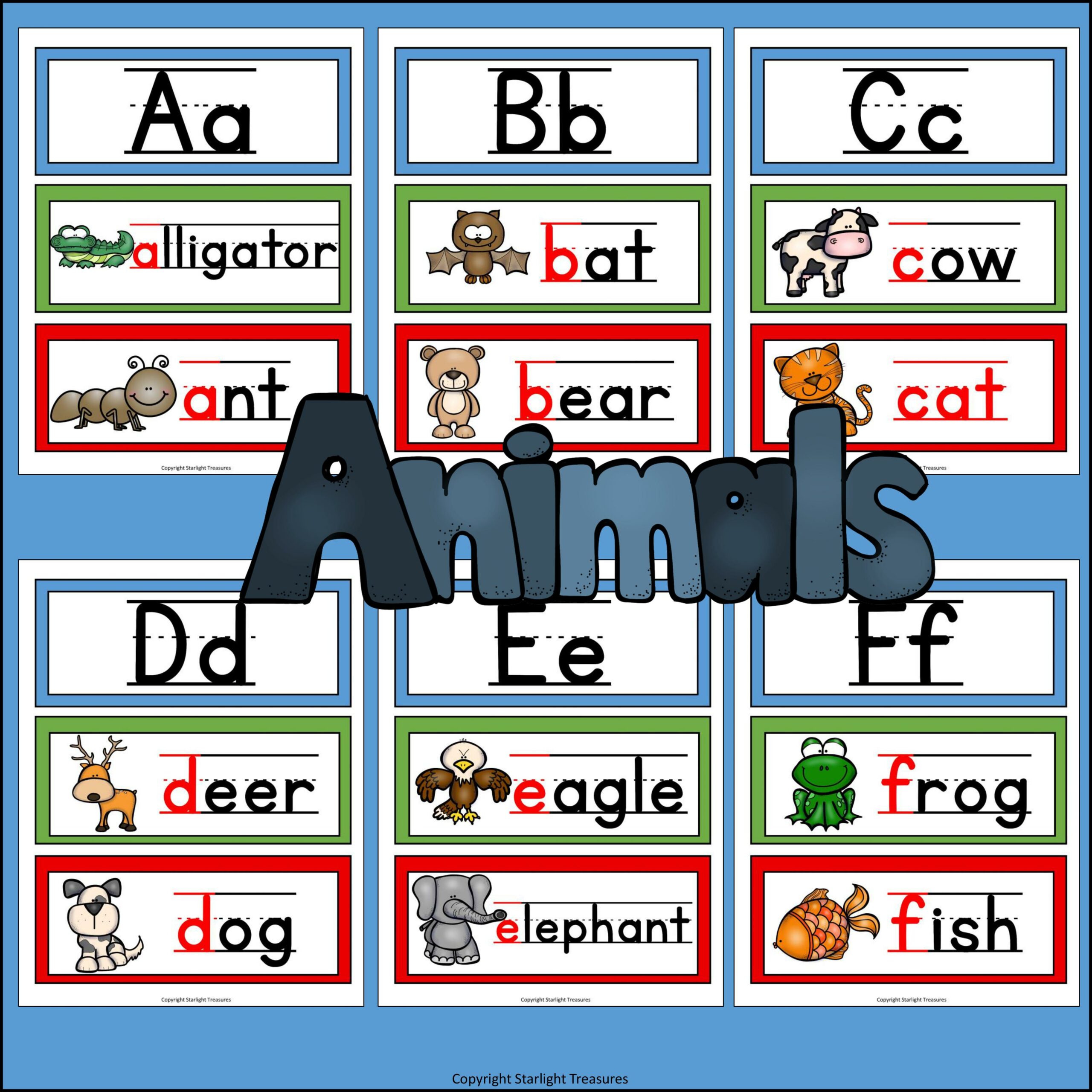 Alphabet Word Wall - Animal Theme - A-Z Word Wall | Made By Teachers