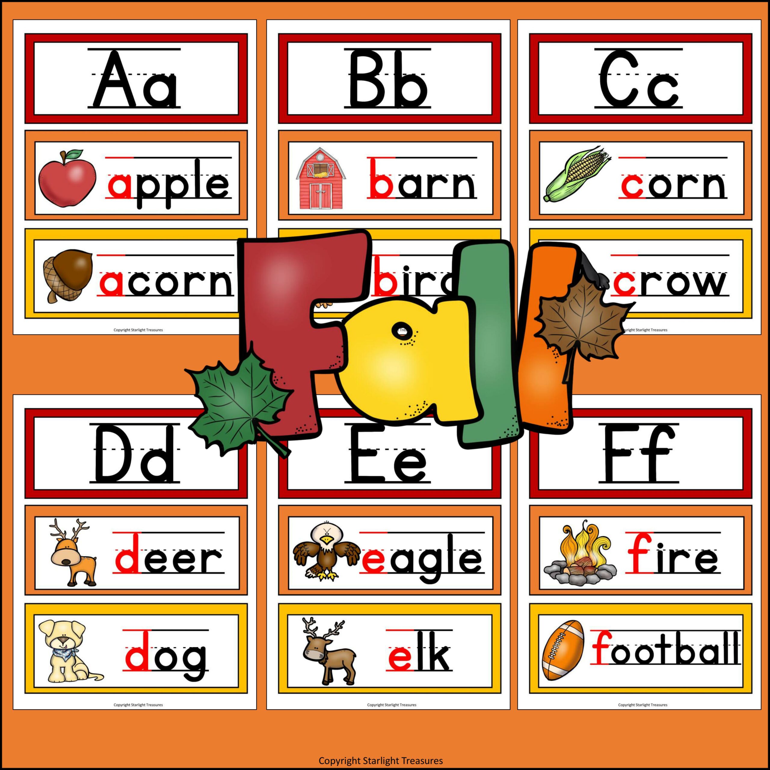 Alphabet Word Wall - Fall Theme - A-Z Word Wall | Made By Teachers