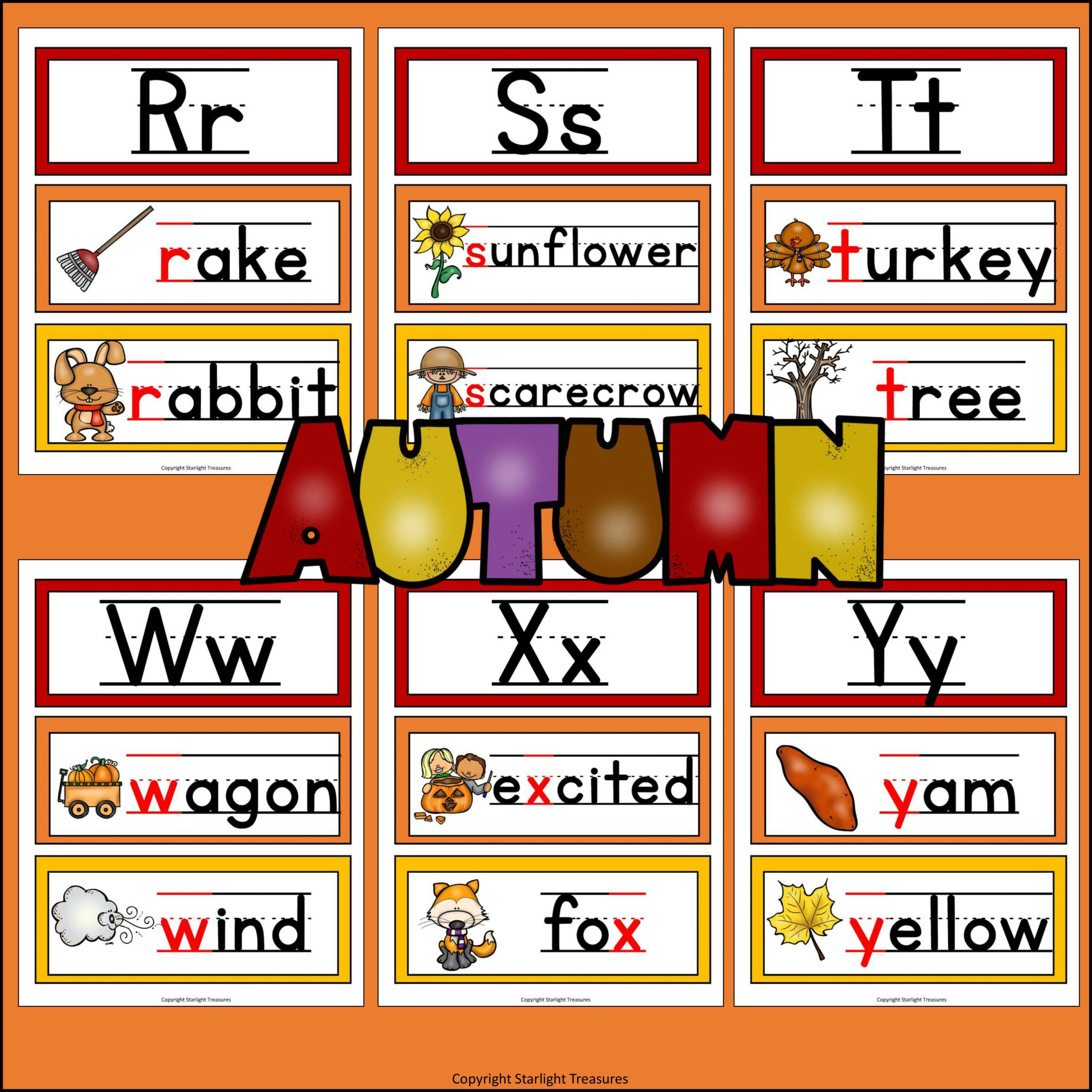 Alphabet Word Wall - Fall Theme - A-Z Word Wall | Made By Teachers