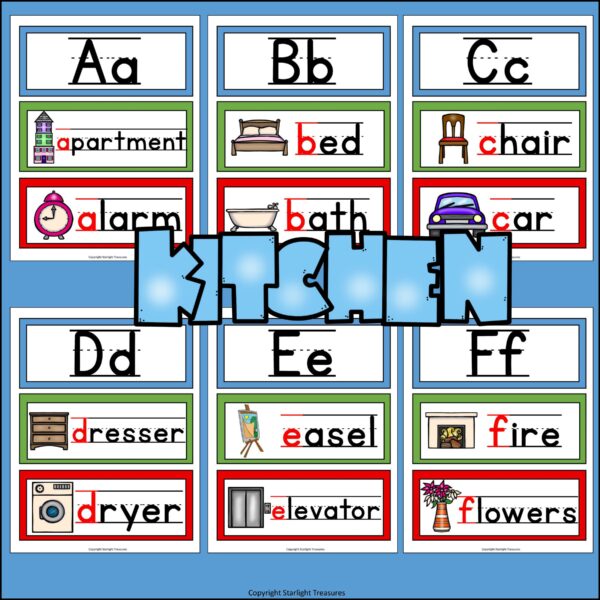 Alphabet Word Wall - My House Theme - A-Z Word Wall | Made By Teachers