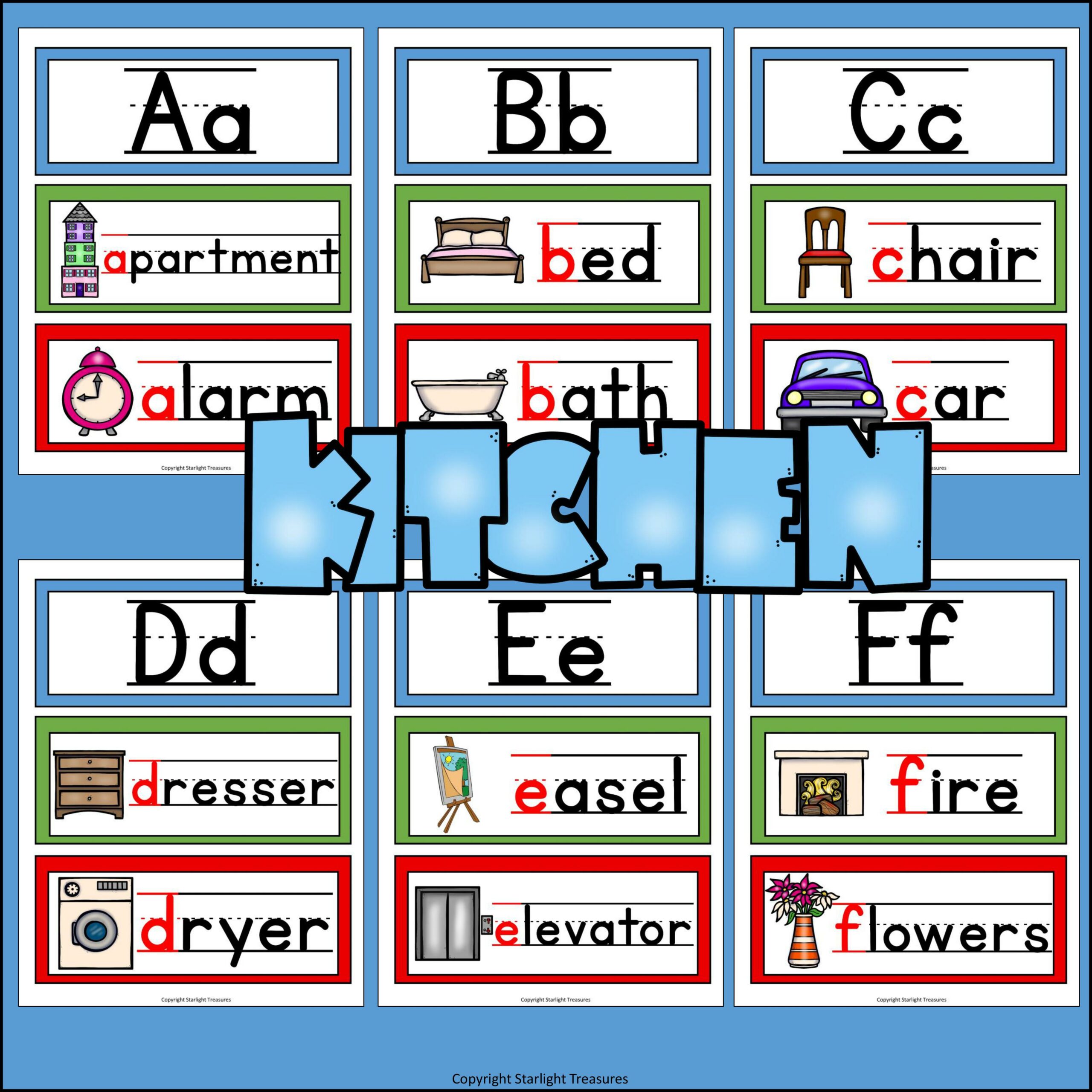 Alphabet Word Wall - My House Theme - A-Z Word Wall | Made By Teachers