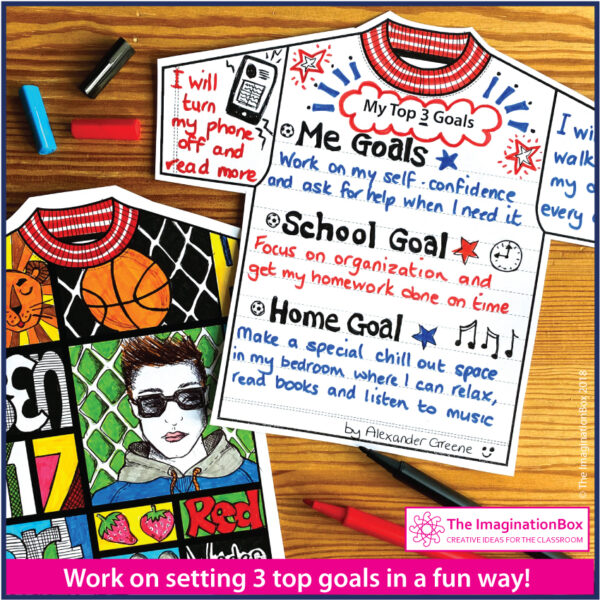 All About Me, Back to School T-Shirt Art, Writing and Goal Setting ...